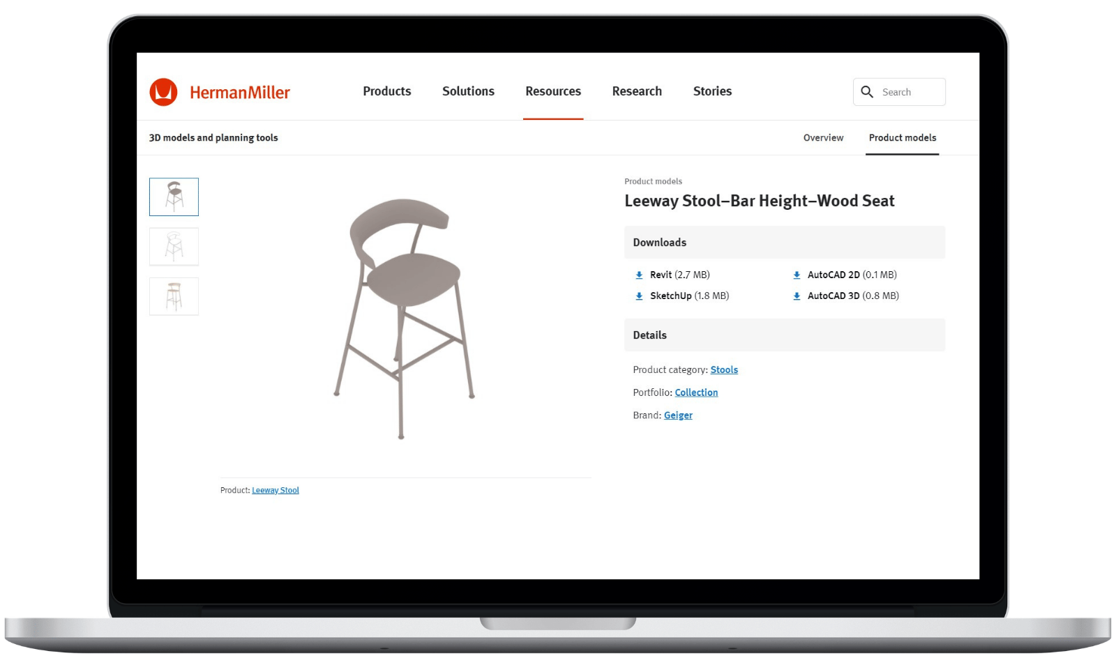 Herman Miller's 3D Model Resource