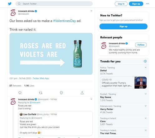 Innocent’s Blue Drink