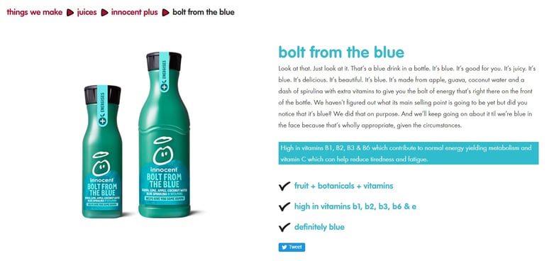 Innocent’s Blue Drink